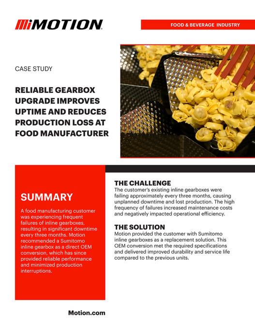 Motion - Motion - Food-Bev - Gearbox Upgrade Improves Uptime - Case ...