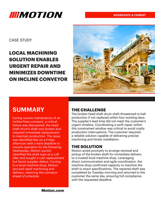 Motion - Motion - Agg-Cement - Rapid Shaft Replacement Restores ...