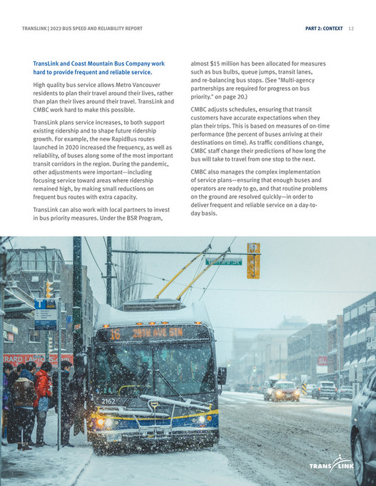 TransLink - Bus Speed and Reliability Report 2023 - Page 16-17