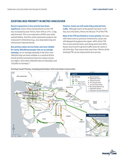 TransLink - Bus Speed and Reliability Report 2023 - Page 94-95
