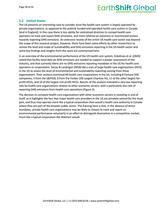 CASCADES - Canada Health Care GHG Accountabilities Report_EarthShift Global_Final_Oct 2023 - Page 30