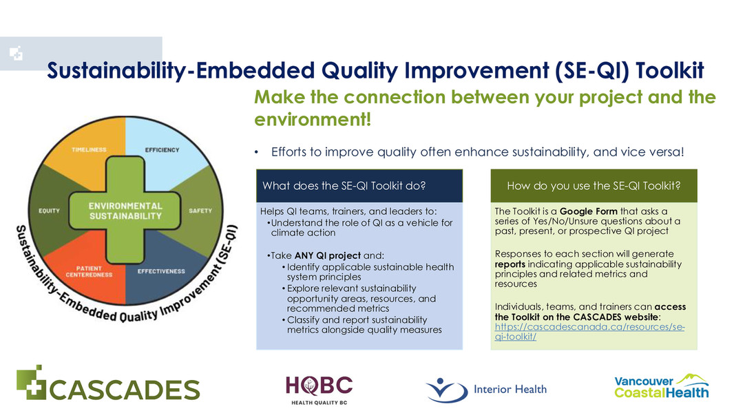 CASCADES - Sustainability-Embedded Quality Improvement (SE-QI) Toolkit ...