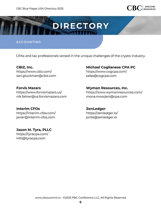 CBC Summit - CBC Blue Pages USA Directory 2025 - Page 6-7
