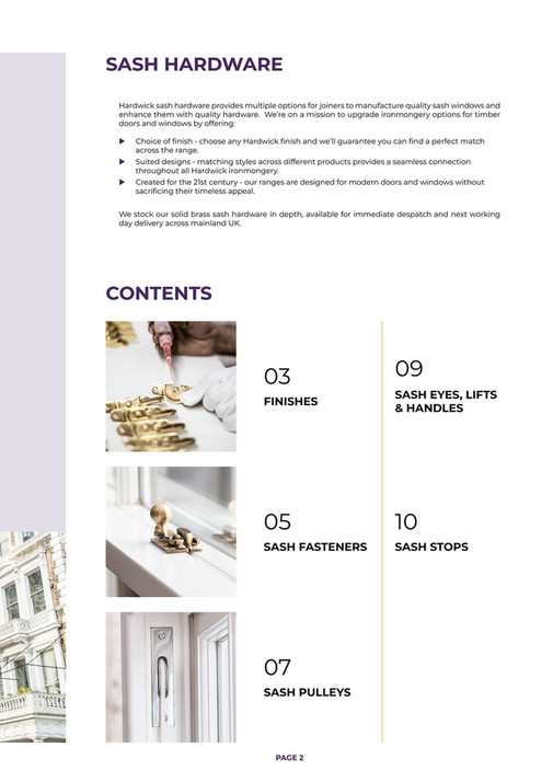 Hardwick Sash Hardware Brochure - Page 2-3 - Created with Publitas.com