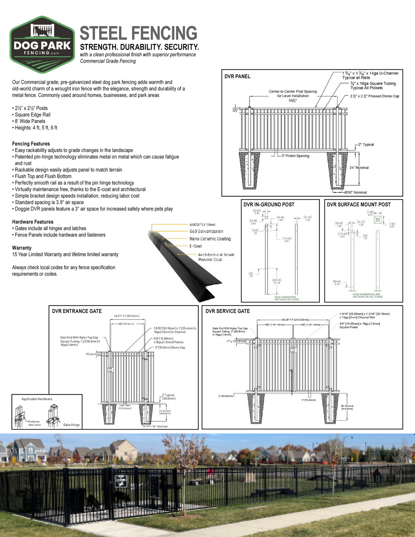The Dog Park Company - DPF DVR Fencing Specifications - Page 1