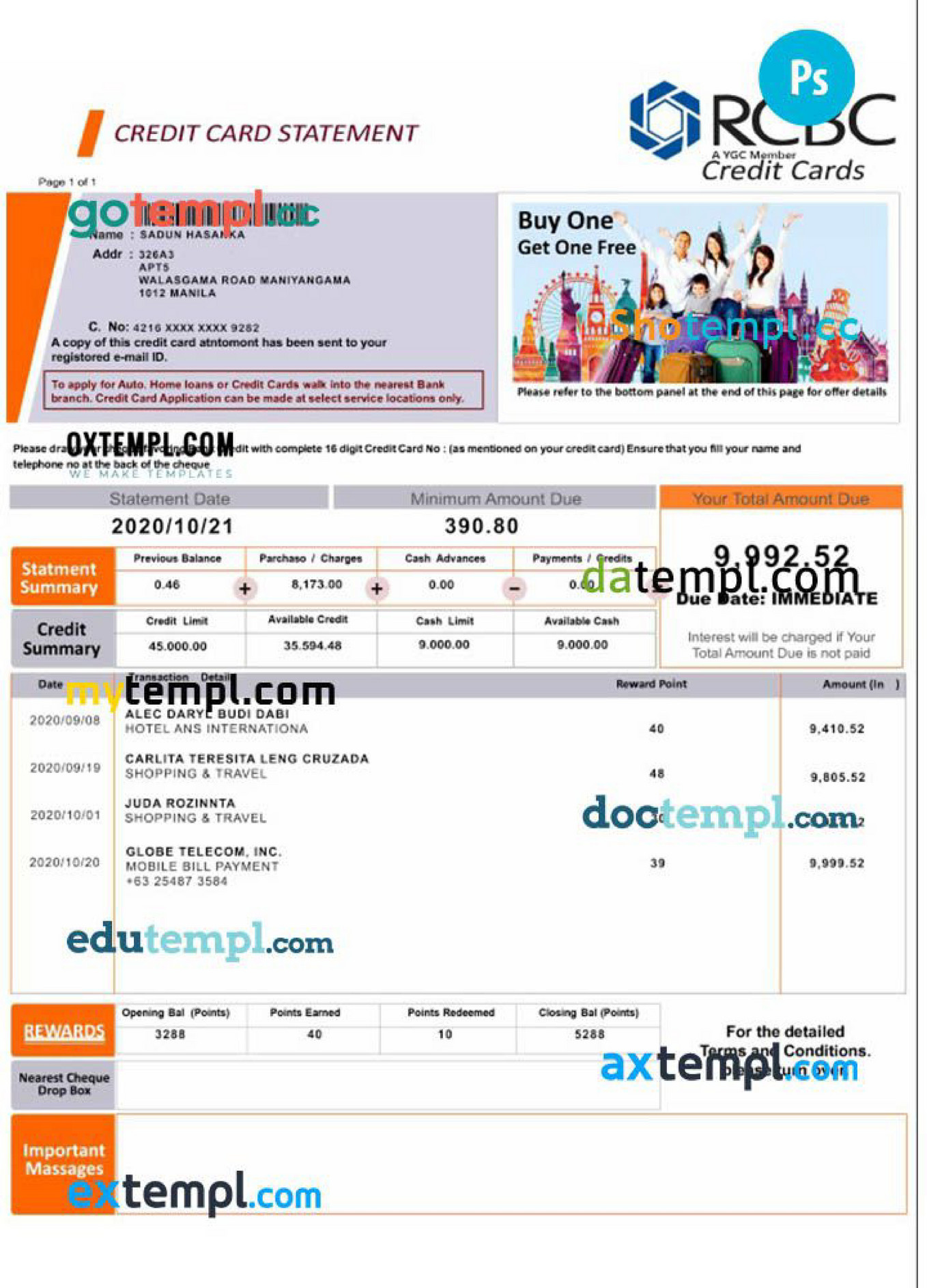 Doctempl - Philippines Rizal Commercial Banking Corporation (RCBC ...