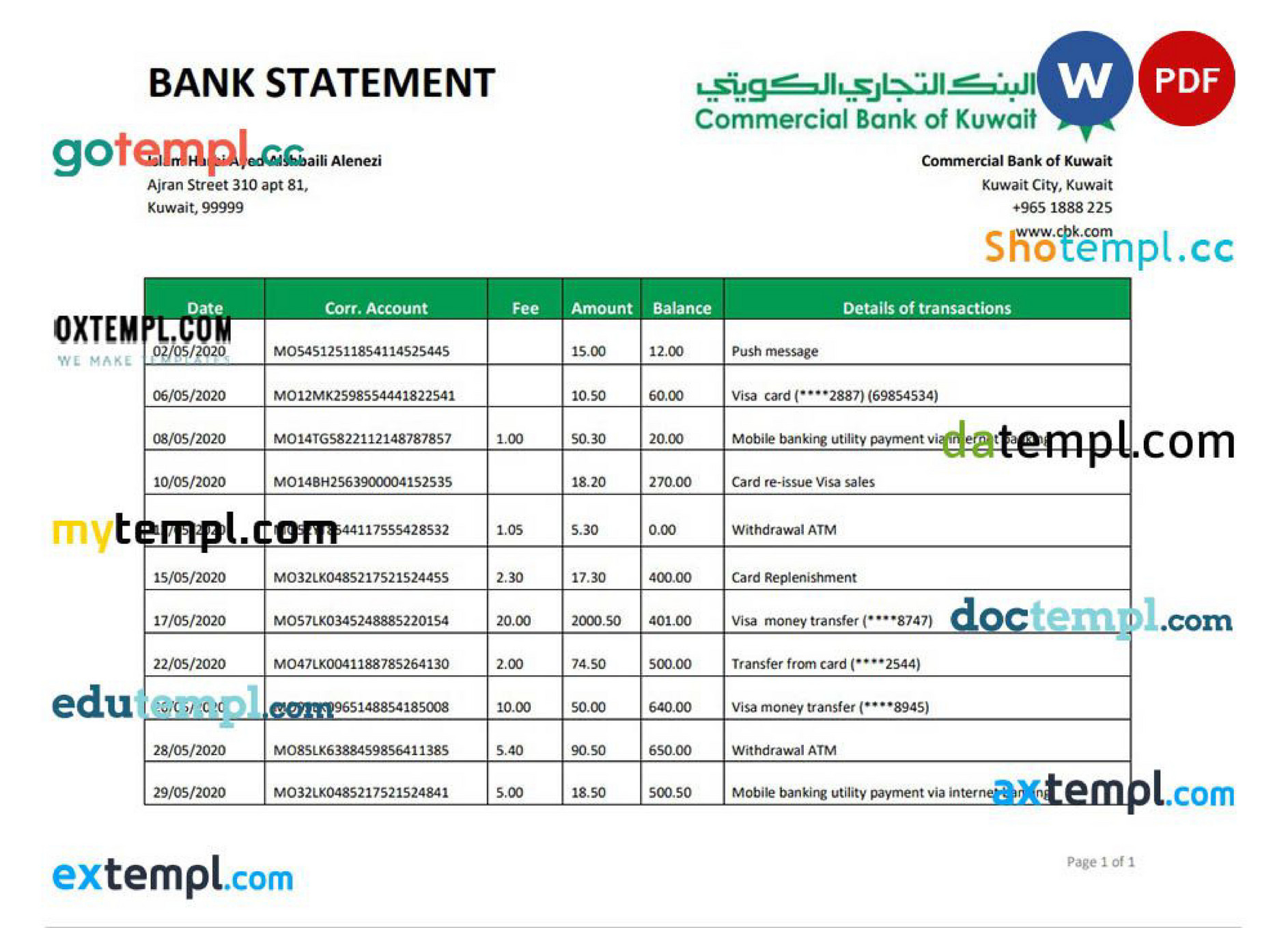 Doctempl - Kuwait Commercial Bank Islam Harbi Ayed Alshbaili Alenezi ...