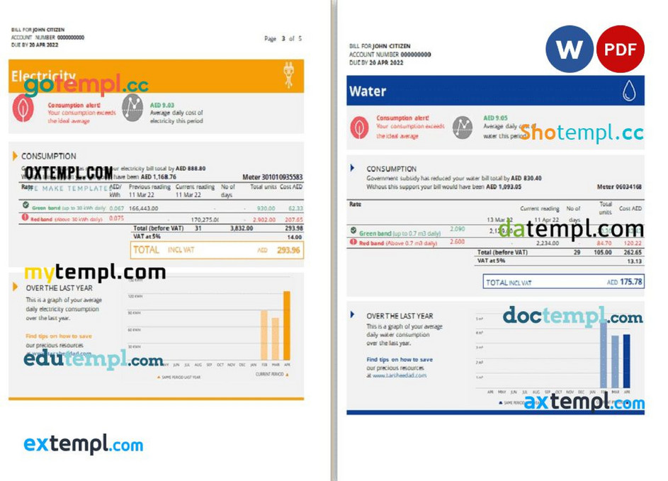 Doctempl - UAE Dubai Al Ain Distribution Co. Word and PDF utility bill ... Doctempl - UAE Dubai Al Ain Distribution Co. Word and PDF utility bill ...