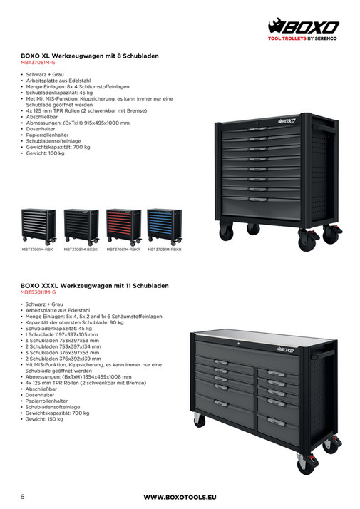 Serenco Nederland - BOXO Tool Trolleys brochure 2023 DE - Page 6-7