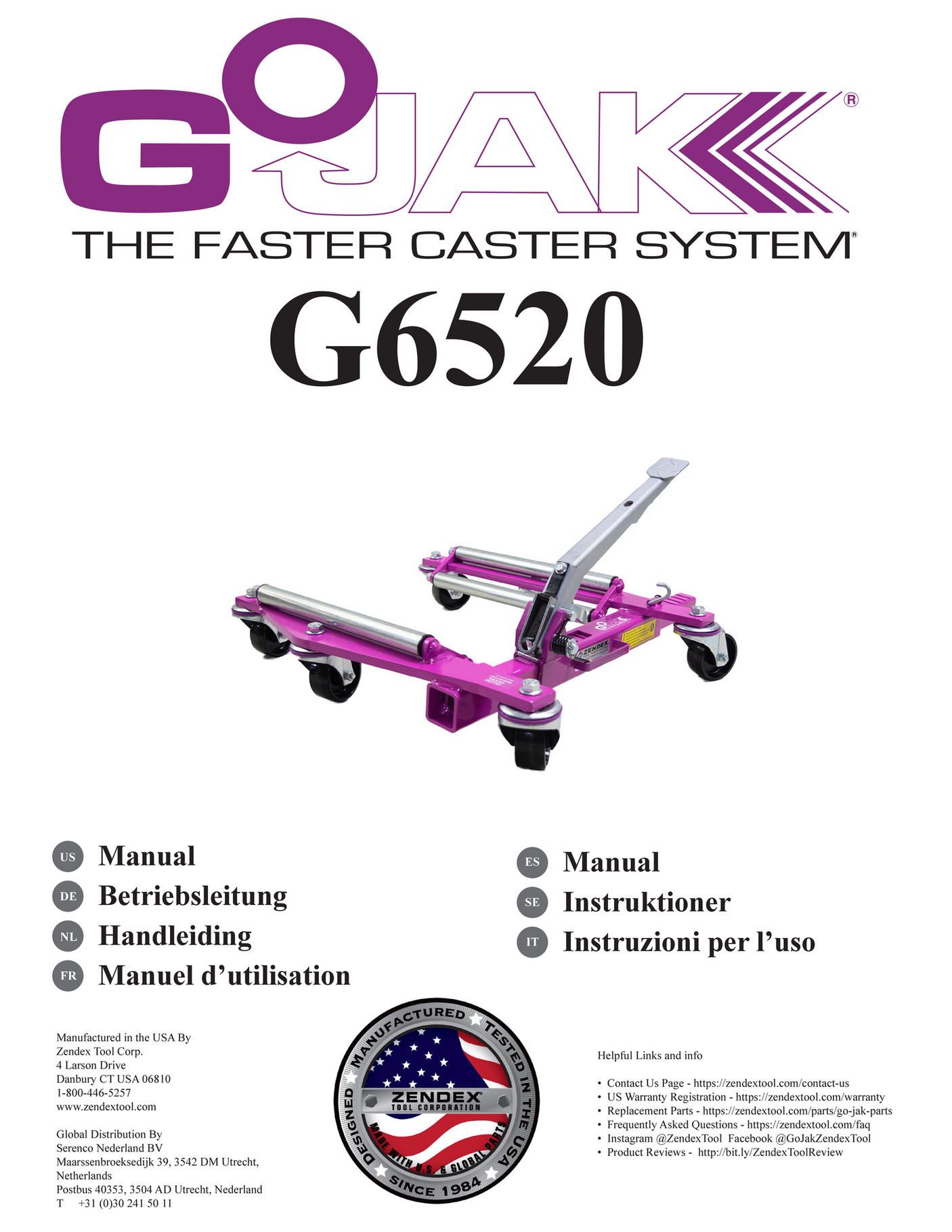 Serenco Nederland - Manual GoJak G6520 - Page 1