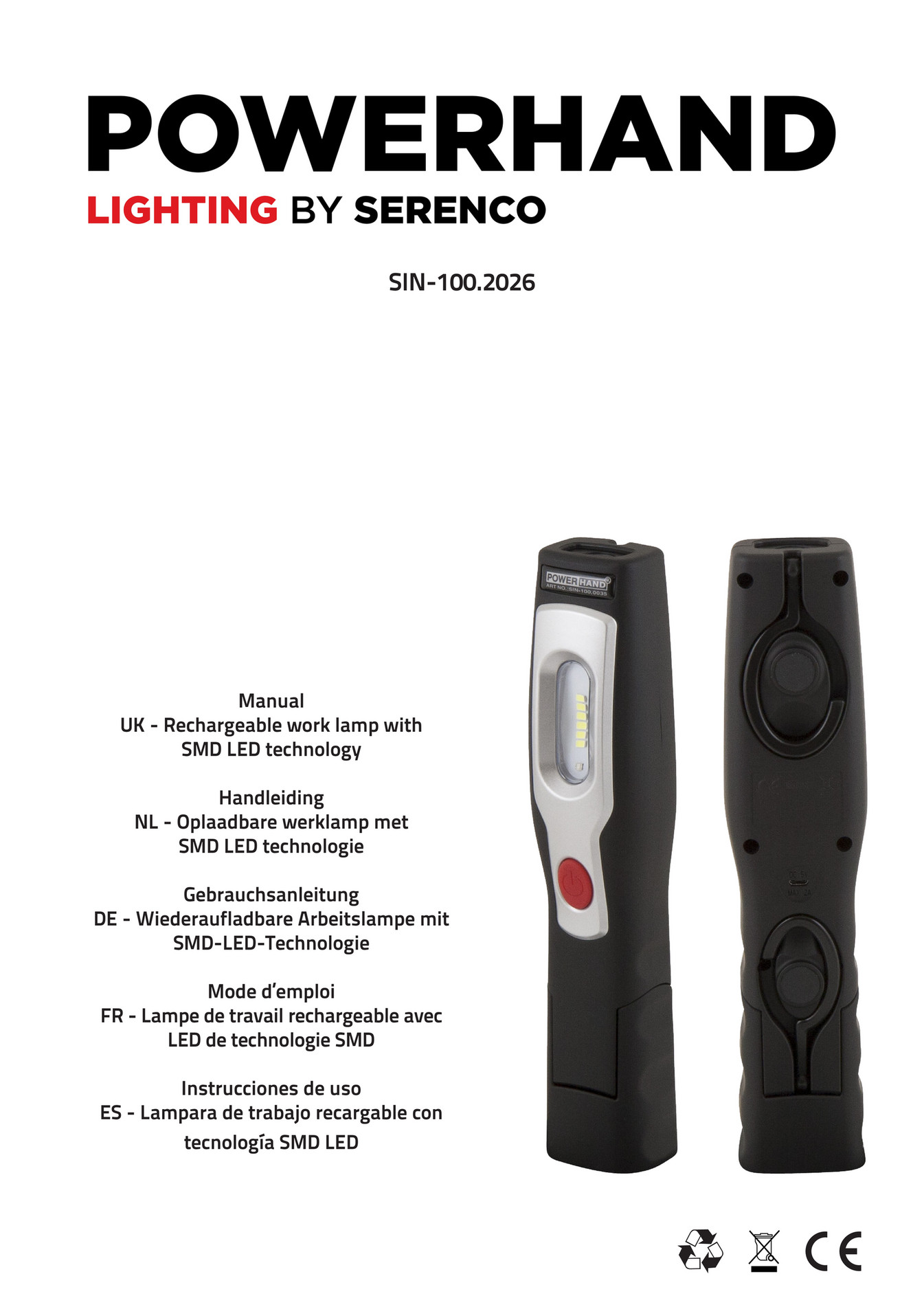 Serenco Nederland - SIN-100.2026 Manual EN/DE/NL/FR/ES - Page 1