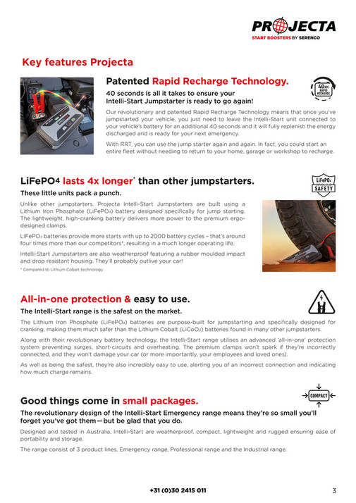 Serenco Nederland - Projecta Start Boosters Brochure 2024 EN - Page 2-3