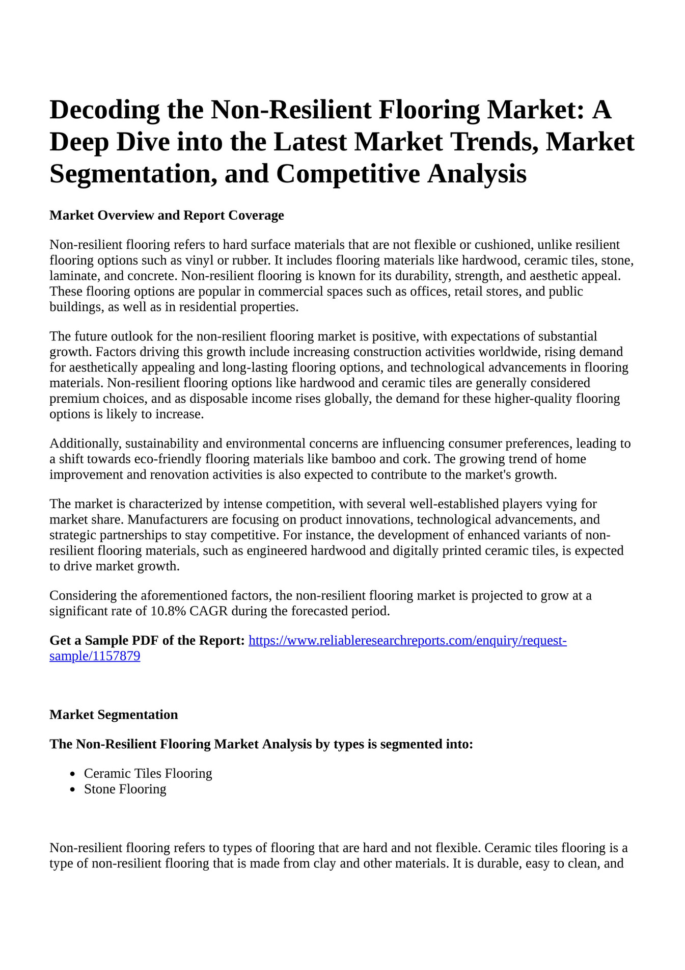 Reportprime - Decoding the Non-Resilient Flooring Market: A Deep Dive ... Reportprime - Decoding the Non-Resilient Flooring Market: A Deep Dive ...