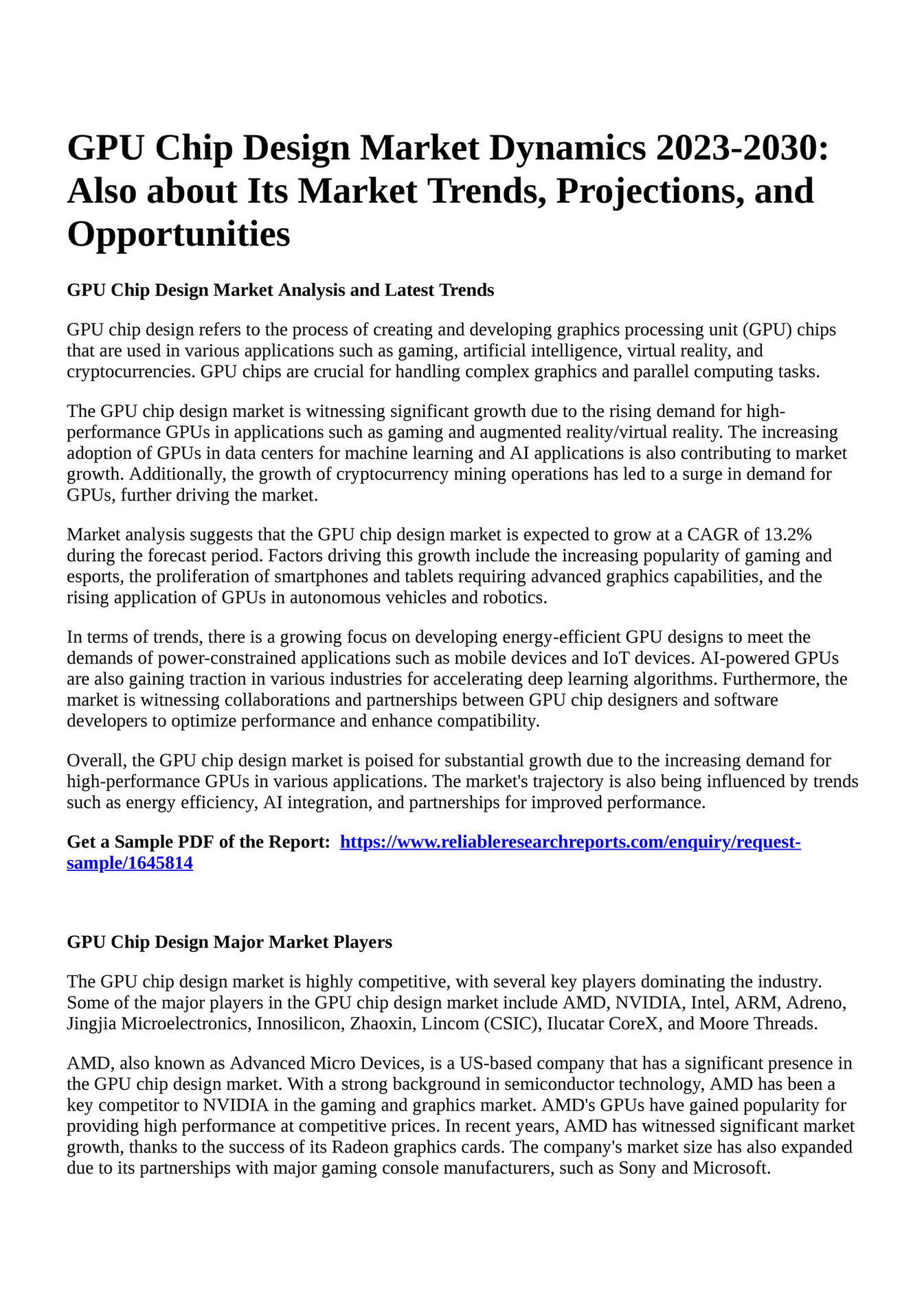 Reportprime GPU Chip Design Market Dynamics 2023 2030 Also About Its reportprime-gpu-chip-design-market-dynamics-2023-2030-also-about-its