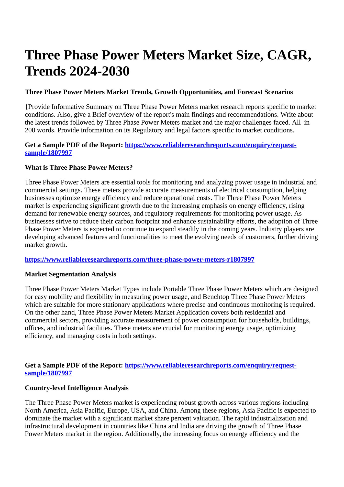 Reportprime - Three Phase Power Meters Market Size, CAGR, Trends 2024 ...