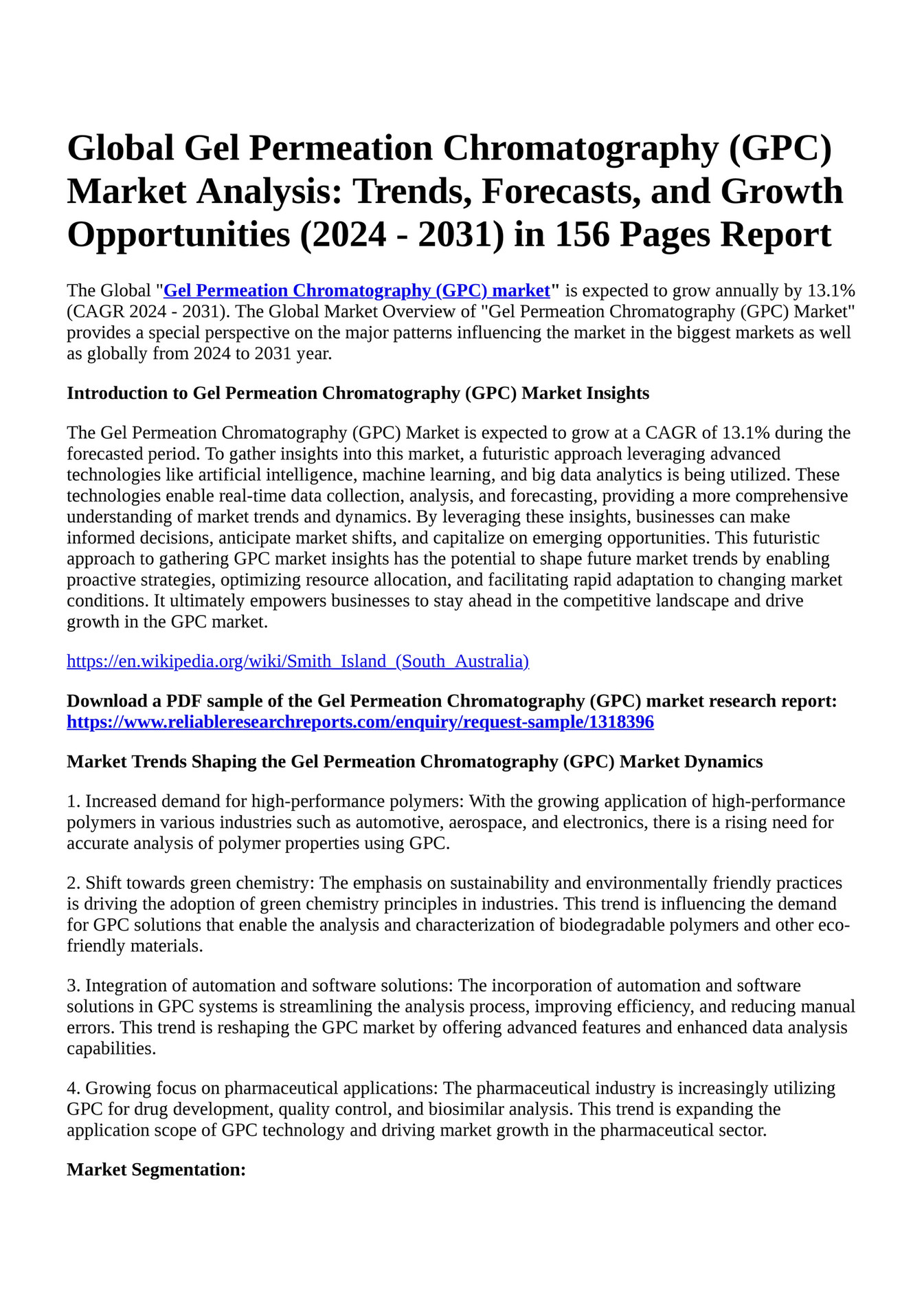 Reportprime - Global Gel Permeation Chromatography (GPC) Market ...