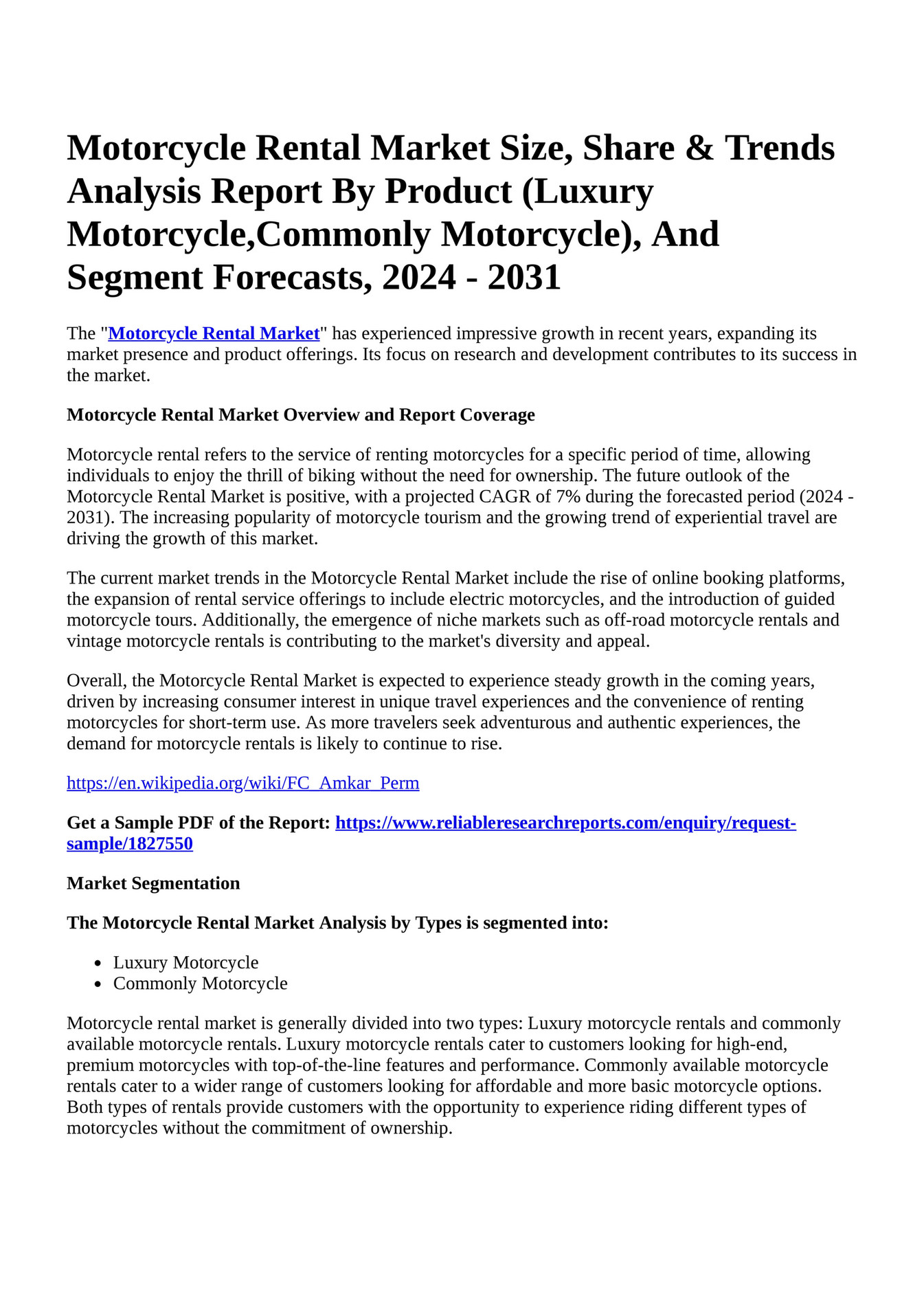 Reportprime - Motorcycle Rental Market Size, Share & Trends Analysis ... Reportprime - Motorcycle Rental Market Size, Share & Trends Analysis ...