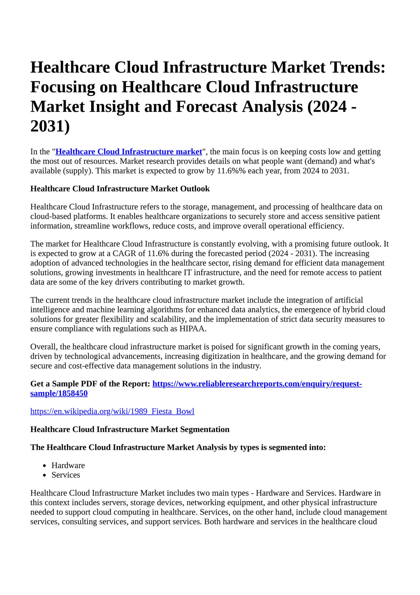 Reportprime - Healthcare Cloud Infrastructure Market Trends: Focusing ... Reportprime - Healthcare Cloud Infrastructure Market Trends: Focusing ...