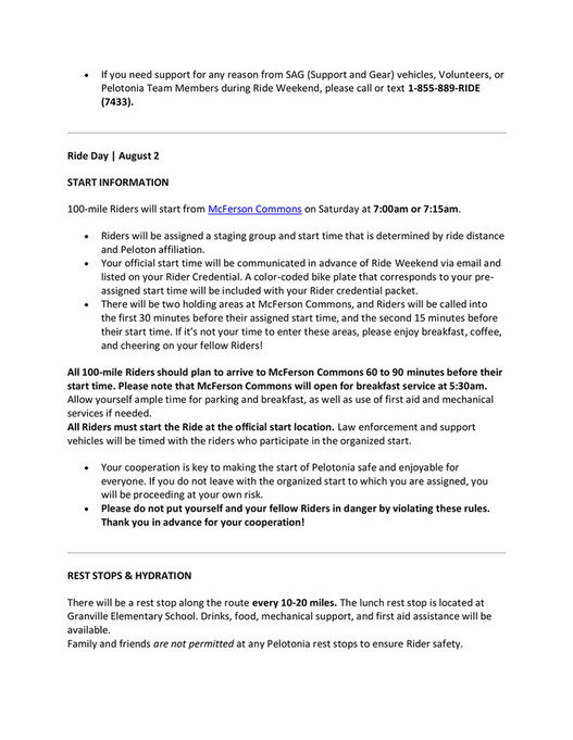 Pelotonia - 100-Mile route info - Page 1