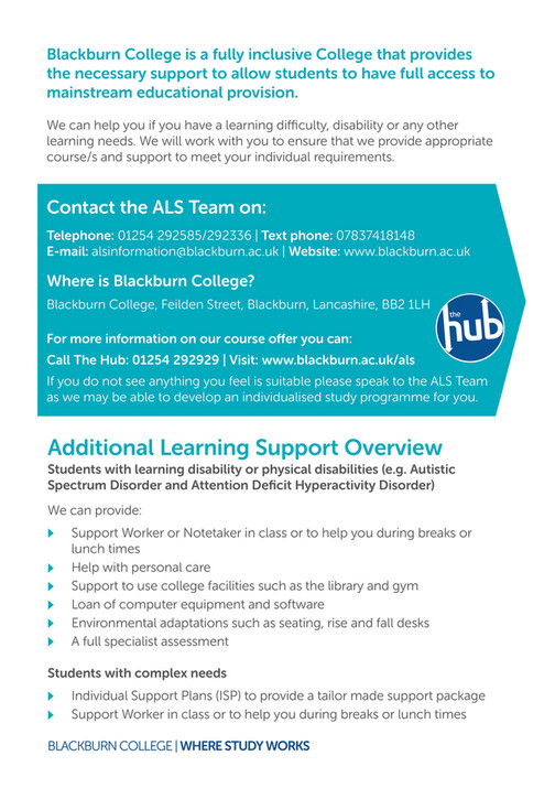 Blackburn College - Local Offer Booklet - Page 2-3 - Created with ...
