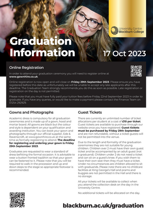 Blackburn College - Graduation Information Sheet 2023 - Page 1 ...