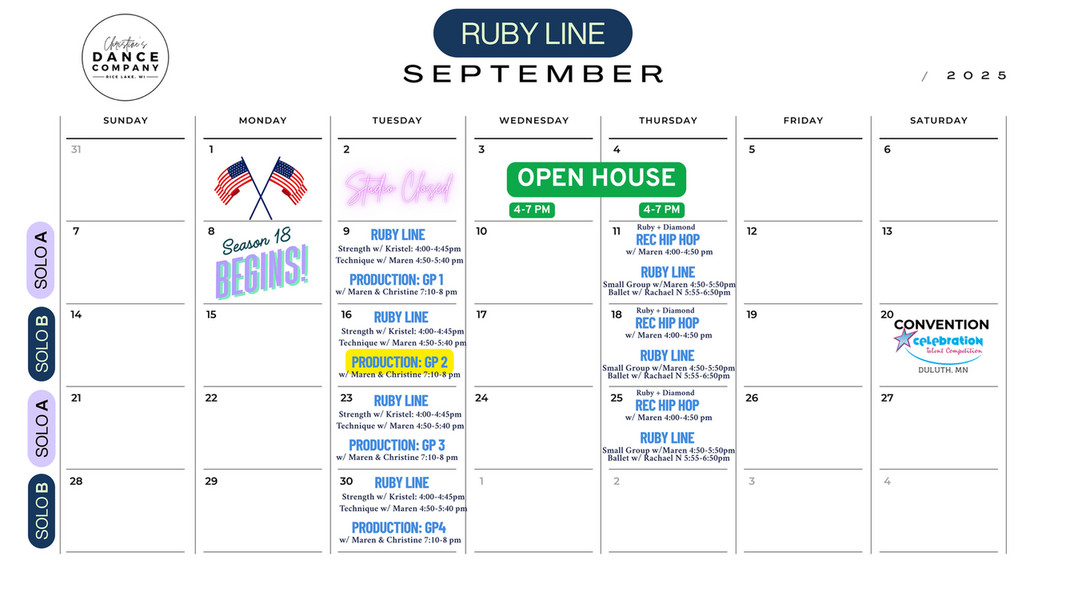 Christine's Dance Company - Summer+Season 18 - RUBY LINE-2 - Page 1