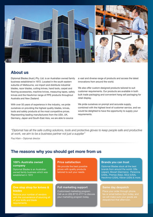 Diplomat Blades Pty Ltd - Diplomat Product Catalogue 2024 - Page 1