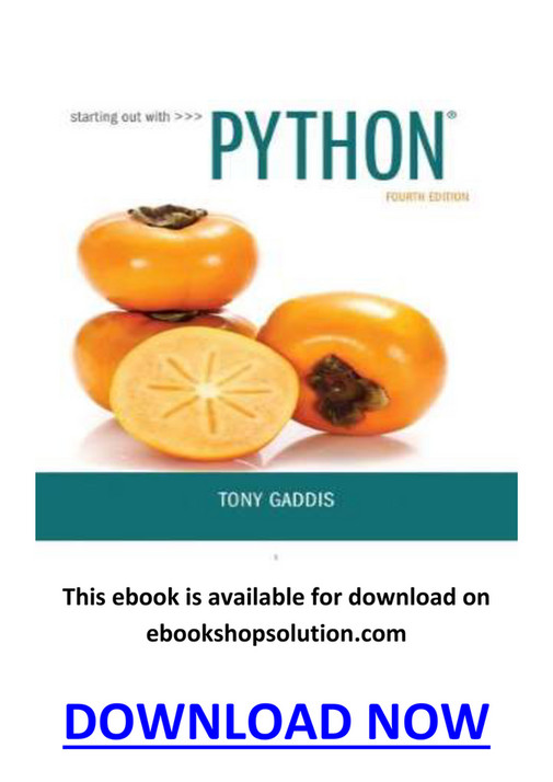 Starting Out with Python 4th Edition PDF - Page 1