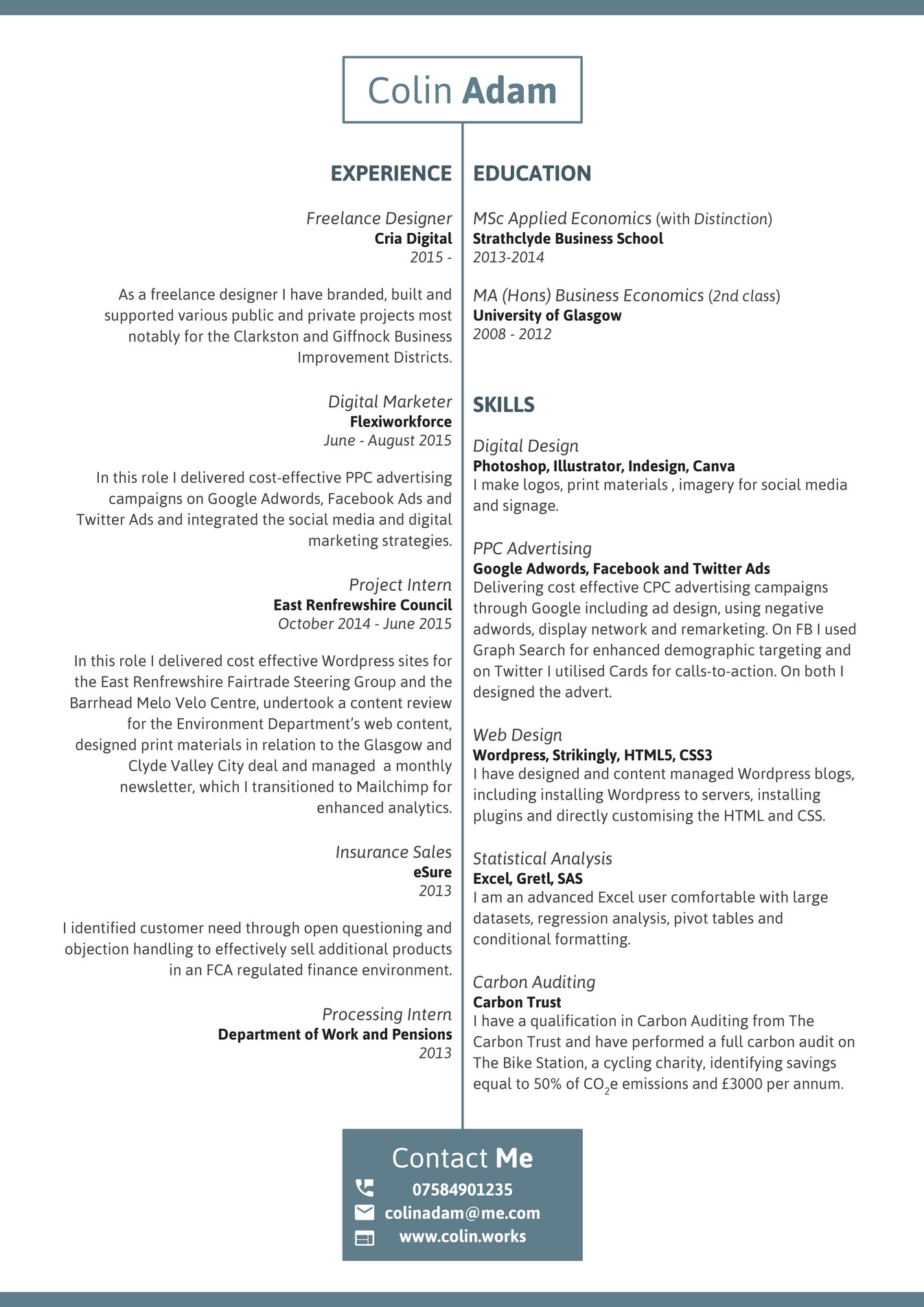My publications - Colin Adam CV 2015 - Page 1 - Created with Publitas.com