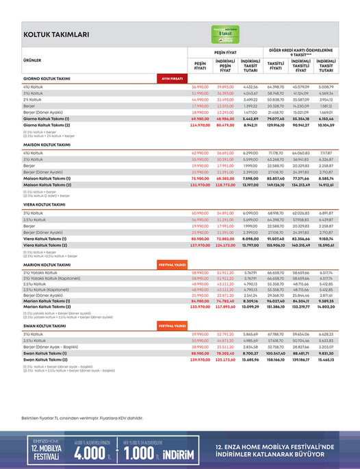 Yatas Group - enza-home-nisan-2025-fiyat-listesi - Sayfa 6-7