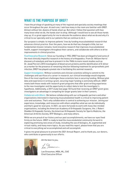 OREF - OREF 2021 Annual Report - Page 4-5 - Created with Publitas.com