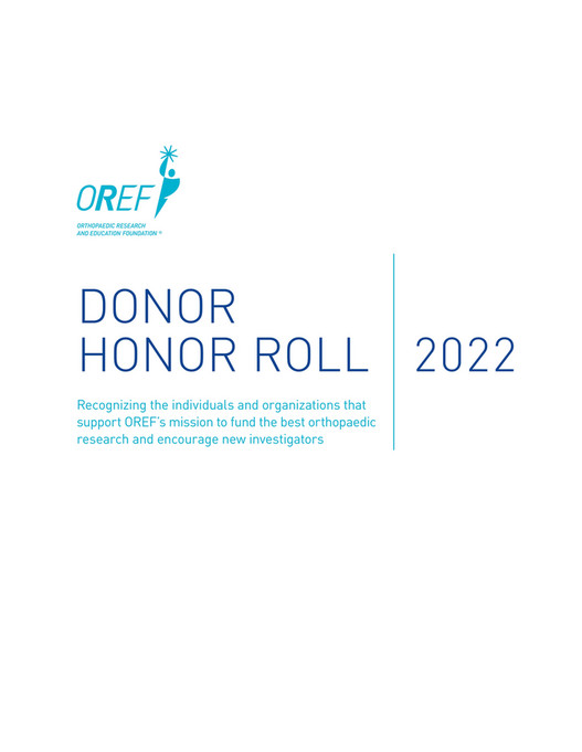2022 OREF Donor Honor Roll book - Page 1 - Created with Publitas.com