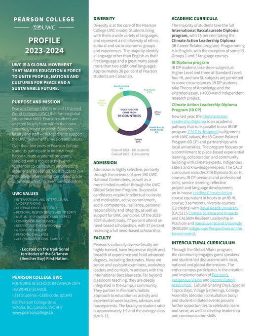 Pearson College UWC - University profile 2023-2024 - Page 1 - Created ...