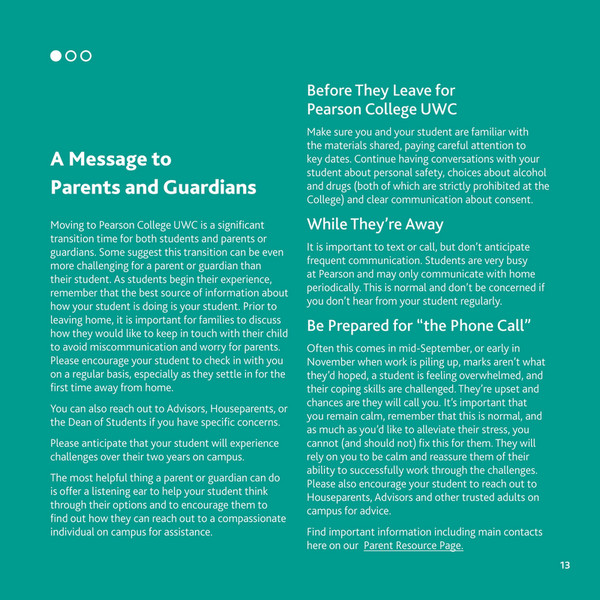 Pearson College UWC - Student Handbook 2024-2025 - Page 12-13 - Created with Publitas.com