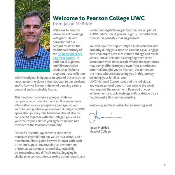 Pearson College UWC - Student Handbook 2024-2025 - Page 10-11 - Created with Publitas.com