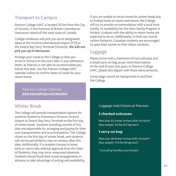 Pearson College UWC - Student Handbook 2024-2025 - Page 42-43 - Created with Publitas.com