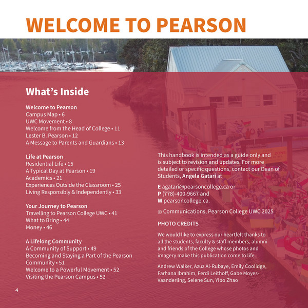 Pearson College UWC - Student Handbook 2025 - Page 4-5 - Created with Publitas.com